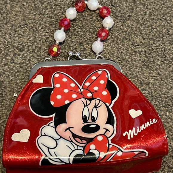 Disney | Accessories | Disneys Minnie Mouse Childs Purse Beaded Handle ...